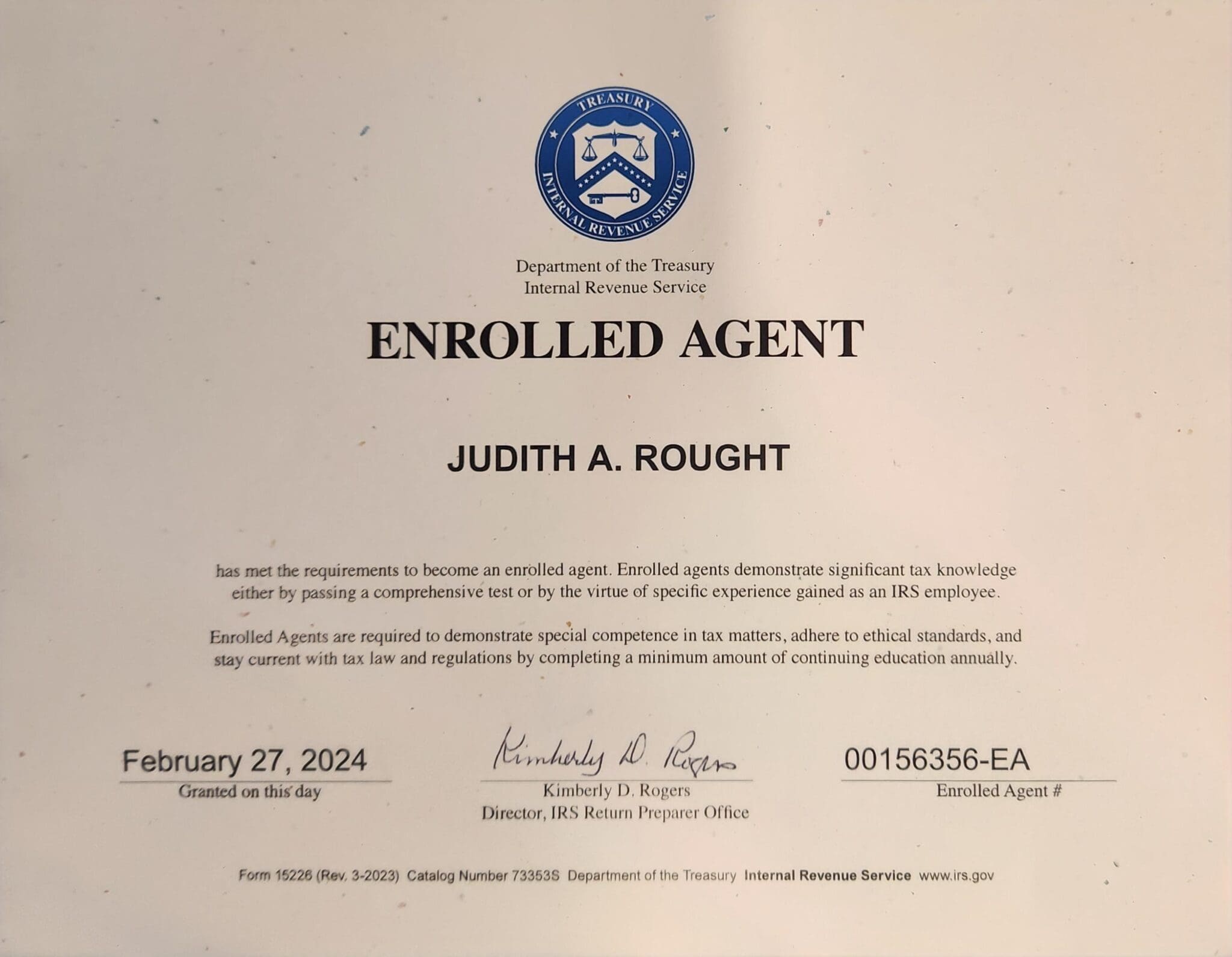 Licenses & Certifications | Rought & Accounting